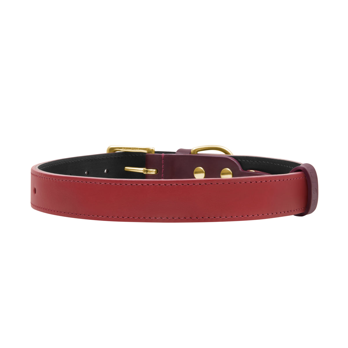 Spencer Pomegranate Red Luxury Leather Designer Dog Collar by LISH LON ...
